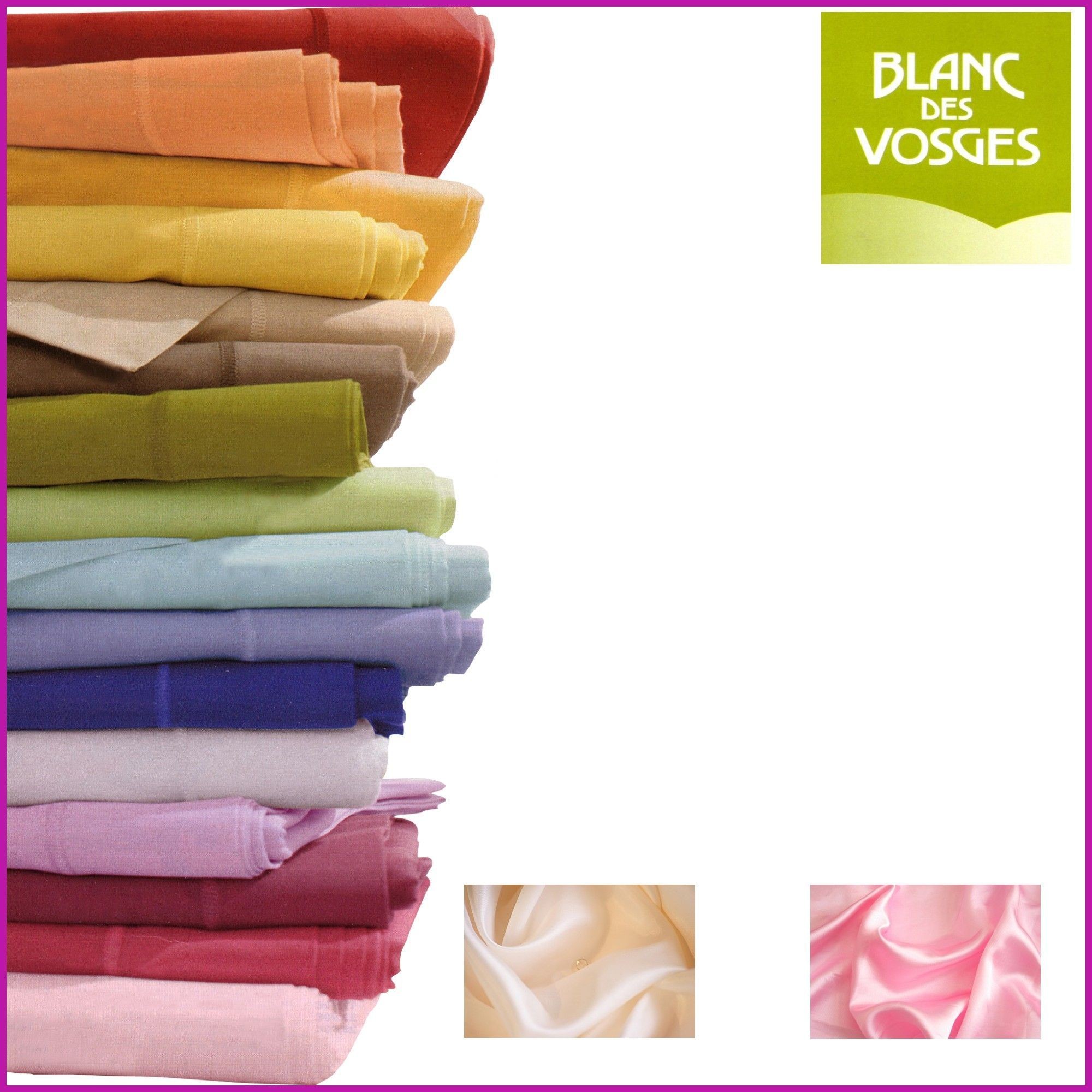 Acheter Drap Plat Satin de Coton Blanc des Vosges pas cher | AVENUE LITERIE