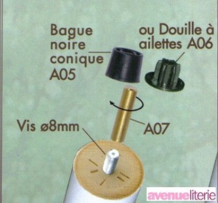 pieds de lit embout lisse